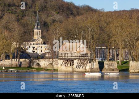France, Eure, Vernon, very high resolution panorama, old Mill built on ...