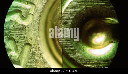 Cartridge case microscopic comparison Stock Photo - Alamy