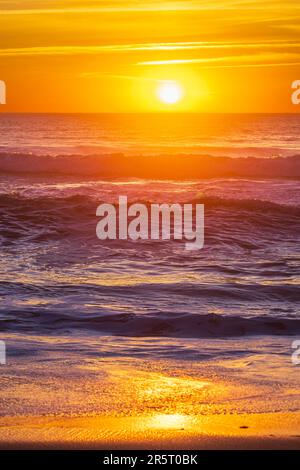 Portugal, Alentejo region, Melides, sunset on Galé-Fontainhas beach ...