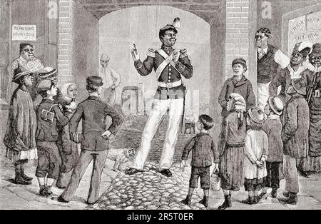 United States. 19th century. Preparing the execution by hanging of the ...