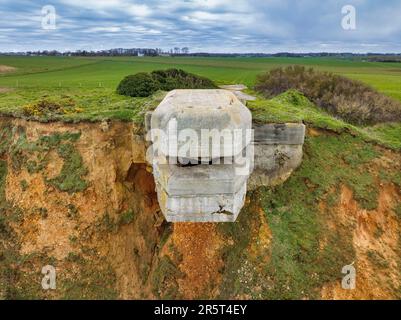 France, Seine Maritime, Heuqueville, Cote d'Abatre, the blockhouse of a ...