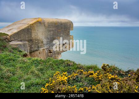 France, Seine Maritime, Heuqueville, Cote d'Abatre, the blockhouse of a ...