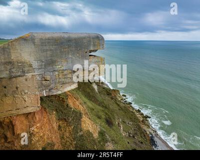 France, Seine Maritime, Heuqueville, Cote d'Abatre, the blockhouse of a ...