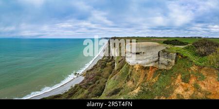 France, Seine Maritime, Heuqueville, Cote d'Abatre, the blockhouse of a ...