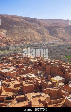 View of Bou Tharar village. Morocco, the Valley of Roses Stock Photo ...