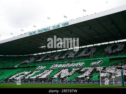 Celtic banners in the stands before the UEFA Champions League match at ...