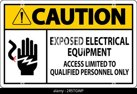 Caution Sign Exposed Electrical Equipment, Access Limited To Qualified ...