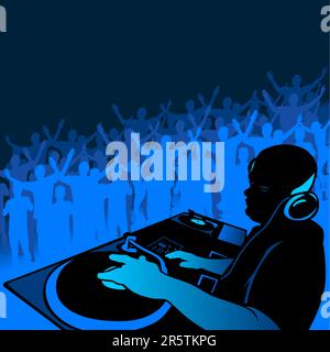 DJ mixing - Coloured vector illustration Stock Vector Image & Art - Alamy