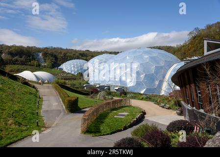 Giant domes of the Eden Project, near St Austell, Cornwall, England, UK ...