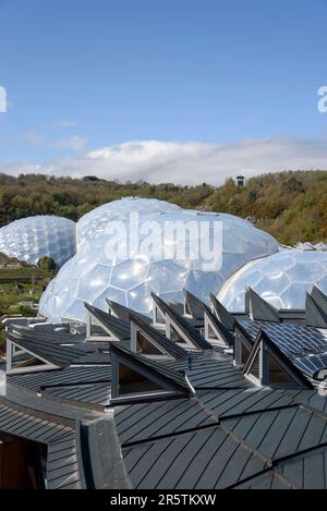 Giant domes of the Eden Project, near St Austell, Cornwall, England, UK ...
