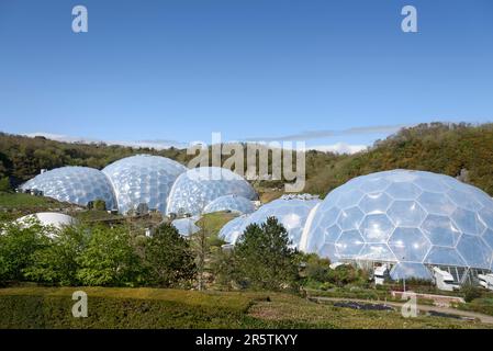 Giant domes of the Eden Project, near St Austell, Cornwall, England, UK ...
