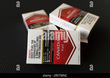 Canadian Cigarettes Tobacco use Warning Label Death Statistics Stock ...