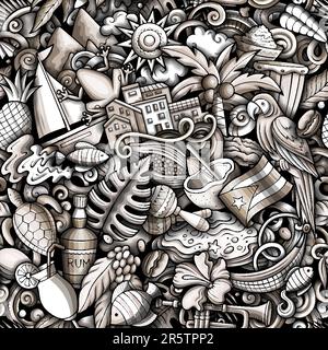 PUERTO RICO doodles seamless pattern Stock Vector Image & Art - Alamy