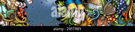 Ukraine doodle banner. Cartoon vector flyer Stock Vector Image & Art ...