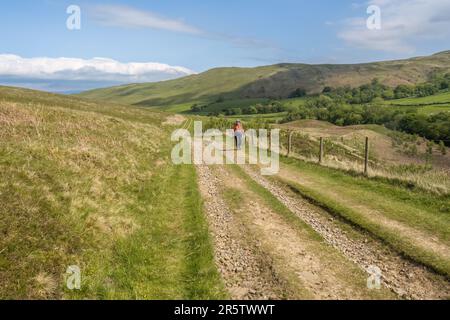 Woman Walking to Garsdale Head From the Pennine Journey bridleway ...