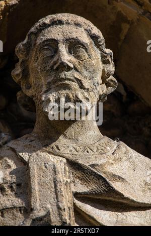 A sculpture of Robert Mantell - founder of Beeleigh Abbey, on the ...