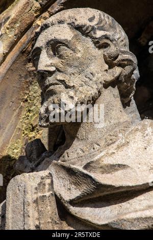 A sculpture of Robert Mantell - founder of Beeleigh Abbey, on the ...