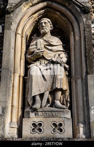 A sculpture of Robert Mantell - founder of Beeleigh Abbey, on the ...