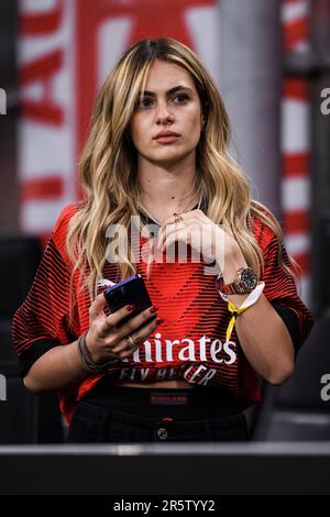 Milan, Italy. 4 June 2023. Giulia Pastore, girlfriend of Sandro Tonali ...