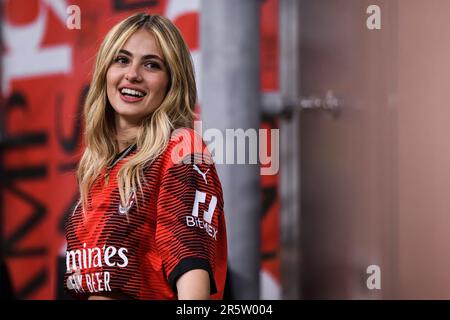 Milan, Italy. 4 June 2023. Giulia Pastore, girlfriend of Sandro Tonali ...