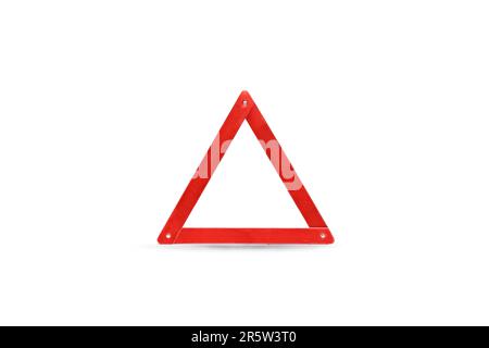 Red triangle, red emergency stop sign, red emergency symbol with car ...