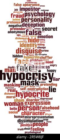 Hypocrisy word cloud concept. Collage made of words about hypocrisy ...