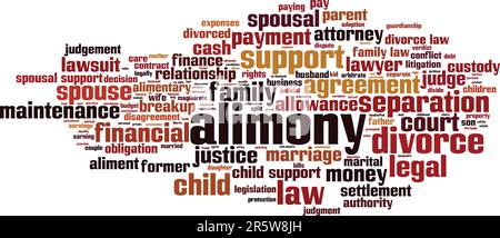 Alimony word cloud concept. Collage made of words about alimony. Vector ...