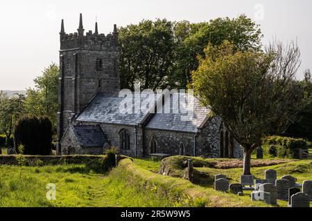 The traditional parish church of St Thoms a Becket in Sourton, Devon ...