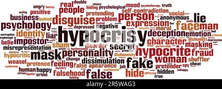 Hypocrisy word cloud concept. Collage made of words about hypocrisy ...