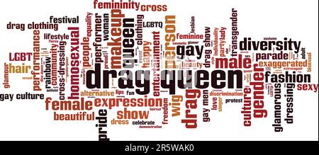 Drag queen word cloud concept. Collage made of words about drag queen ...