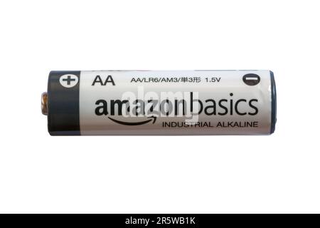 Amazon basics AA battery isolated on white background Stock Photo - Alamy