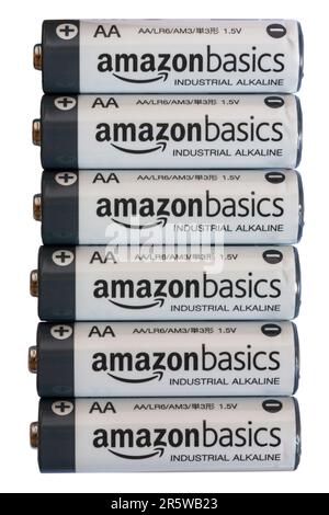 Amazon basics AA batteries isolated on white background Stock Photo - Alamy