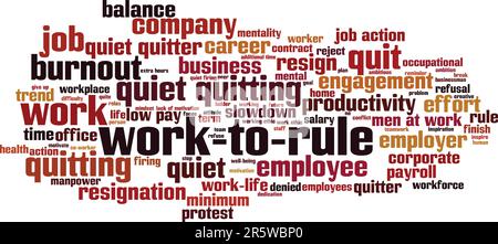 Quiet quitting word cloud concept. Collage made of words about quiet ...