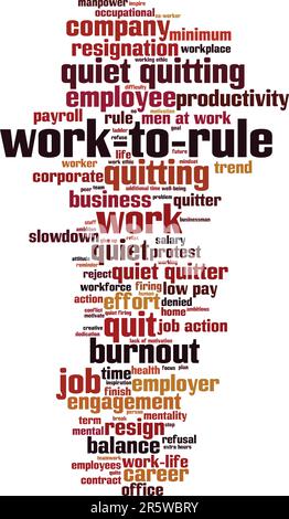 Quiet quitting word cloud concept. Collage made of words about quiet ...