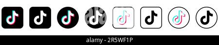 Tik tok logo icons collection in different style. Social network icons ...