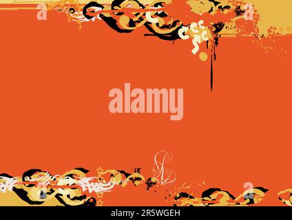 Grunge border. Grunged retro-funk urban background Stock Vector Image ...