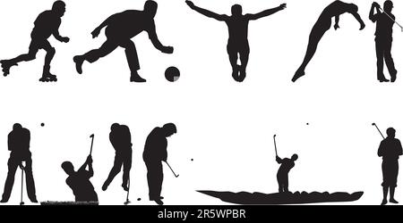 Illustration of Athlete Silouettes - Vector Stock Vector Image & Art ...