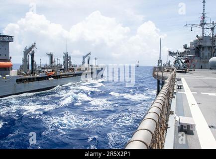 USS Blue Ridge Replenishment at sea Stock Photo - Alamy