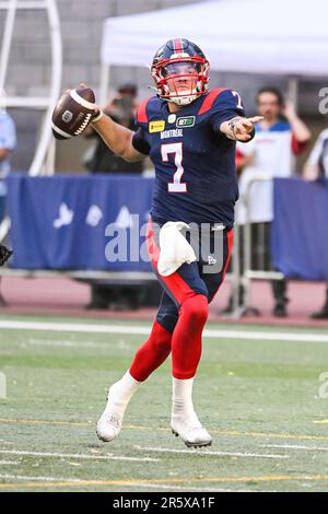 Montreal Alouettes quarterback Cody Fajardo throws a pass during the ...