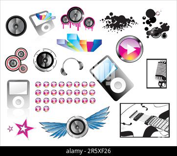 Quality rock music icons set 9 vector Stock Vector Image & Art - Alamy