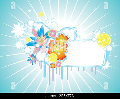 fantasy lemon and flowers event frame Stock Vector Image & Art - Alamy