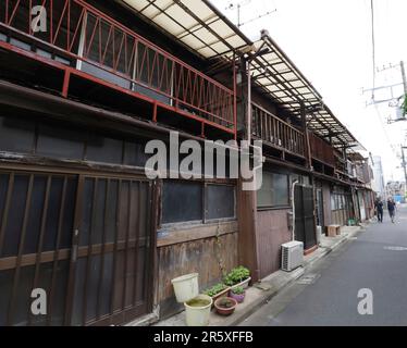 Nagaya, Japanese style row houses are pictured in Kyojima district in ...