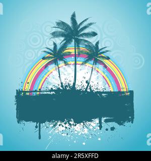 Abstract rainbow palm tree. Vector illustration Stock Vector Image ...