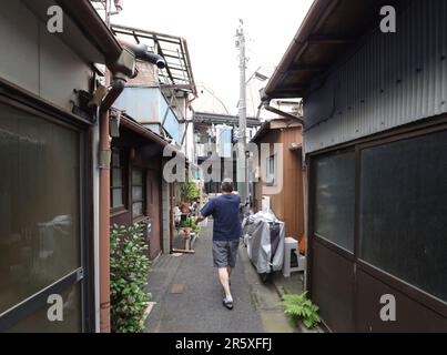 Nagaya, Japanese style row houses are pictured in Kyojima district in ...