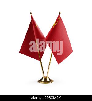 Small national flags of the USSR on a white background Stock Photo - Alamy