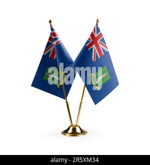 Small national flags of the British Virgin Islands on a white ...