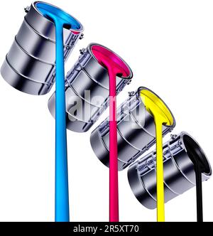 high resolution rendering of a cmyk concept Stock Photo - Alamy