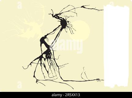 Abstract expressionist style background with spatter paint. Space for ...