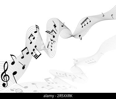 Musical Key with notes row. Illustration with transparency Stock Vector ...