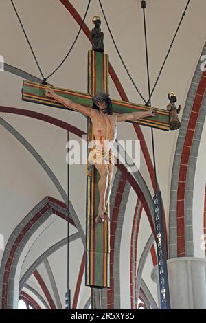 Triumphal cross with Jesus figure, church, crucifix, Nikolaikirche ...